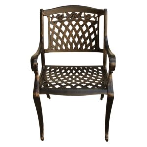 Oakland Living Rose Outdoor Aluminum Dining Chair, Bronze