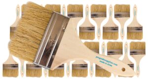 pro grade - chip paint brushes - 24 ea 4 inch chip paint brush light brown