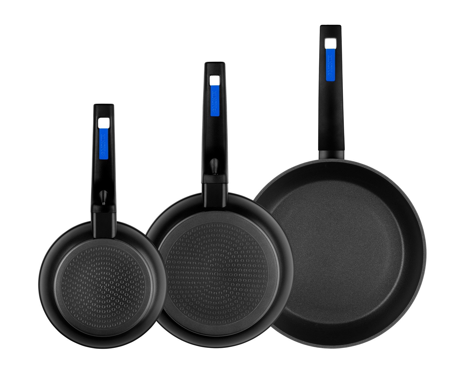 Monix Martin berasategui Forged Aluminium Frying Pans, Set of 3, Black, 26 cm, Pack of 3