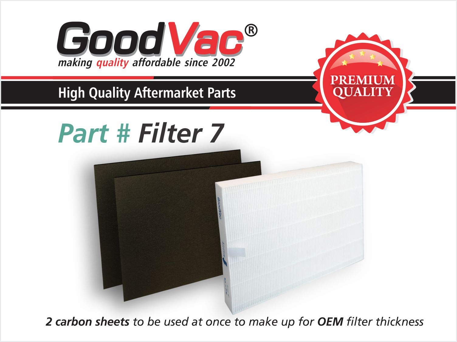 GoodVac Filter Sharp FP-A60UW FP-A80UW Air Purifier Replacement Filter and 2 Carbon Pre-Filters Replaces FZ-A60HFU FZ-A80HFU