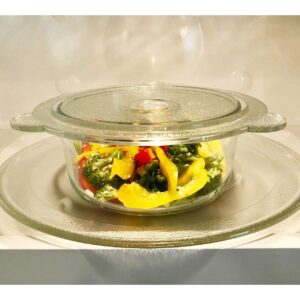 Cuchina Safe Vented Microwave Glass Lid and Bowl Cover; Perfect Lid for Bowls, Mugs, and Pots (8 inch - 1-Piece Set)