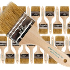 Pro Grade - Chip Paint Brushes - 24 Ea 2.5 Inch Chip Paint Brush Light Brown