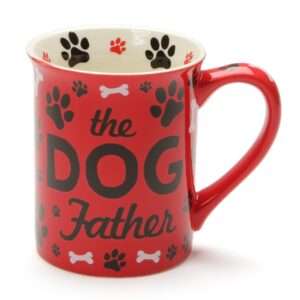 enesco our name is mud dog father stoneware mug, 16 oz, red,6001229