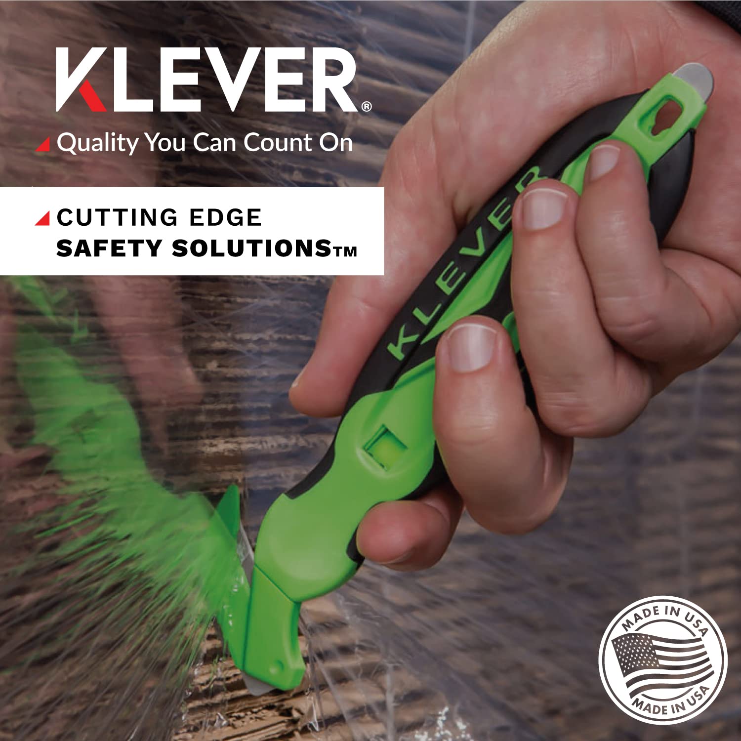 Klever XChange Box Cutter, Klever Kutter Package Opener Wide Cut Head, Ergonomic Soft Touch Handle Utility Knife, Cuts Thicker Substrates, Boxes, Film, Tape and More, Red, 10 Pack (KCJ-XC-30R)