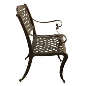 Oakland Living Rose Outdoor Aluminum Dining Chair, Bronze