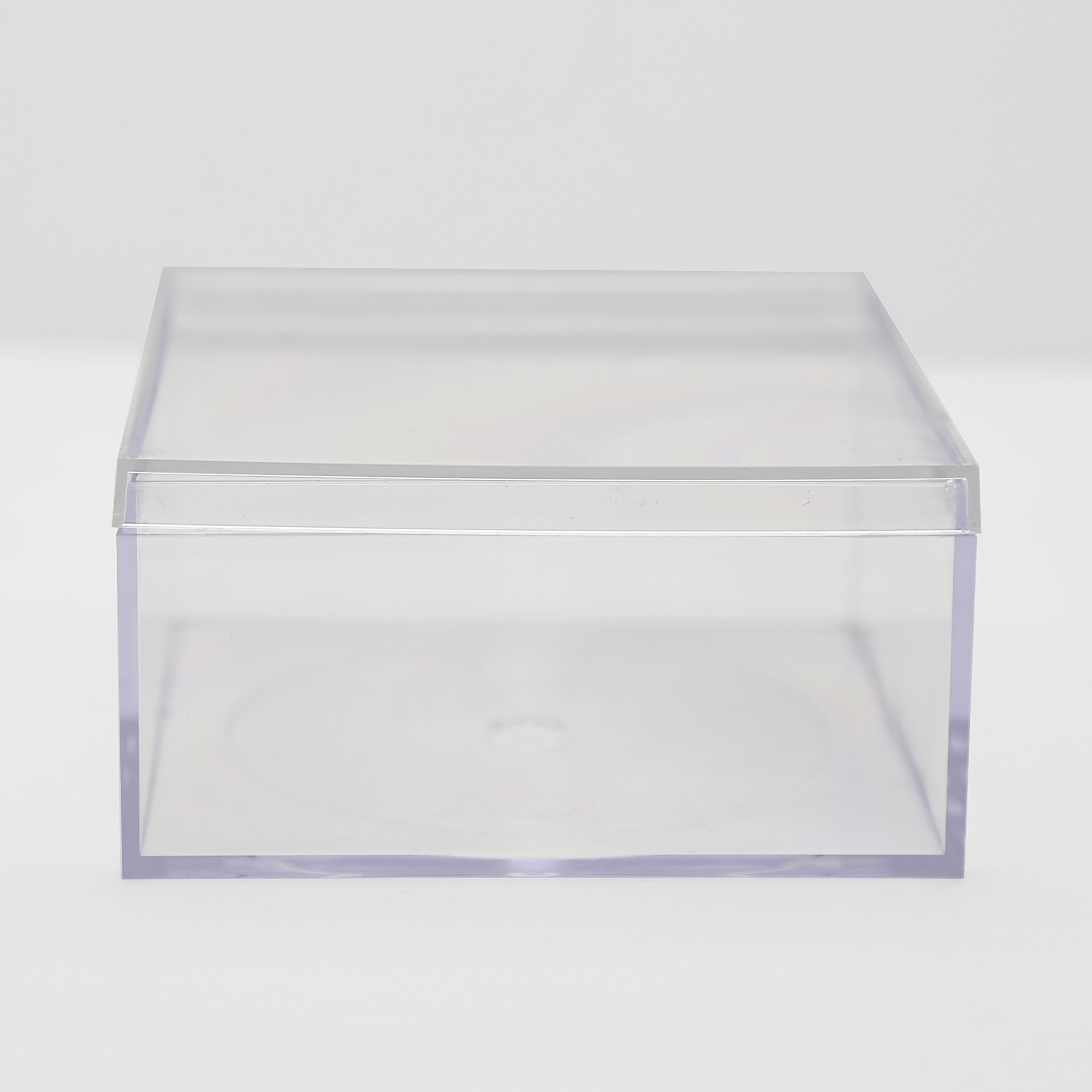 Clear Plastic Box - 4" Square X 2" Tall - 6 Boxes Per Pack