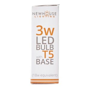 Newhouse Lighting T5-3018-4 LED Bulb, 3W (18W Equivalent) T5 Halogen Replacement Lights, 300 Lumens, 12V, 3000K, White, 4-Pack