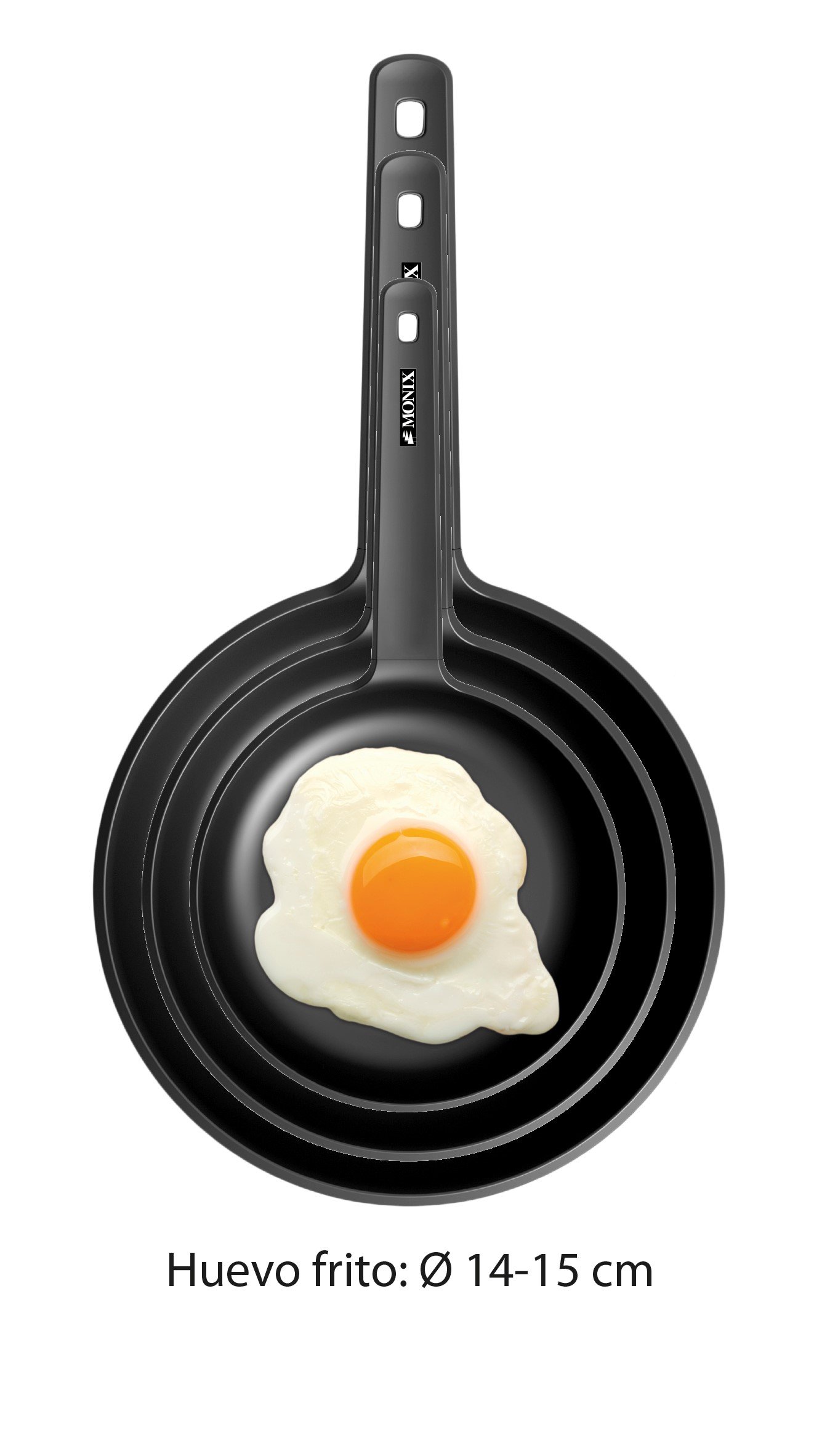 Monix Martin berasategui Forged Aluminium Frying Pans, Set of 3, Black, 26 cm, Pack of 3