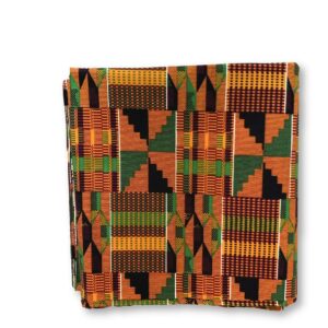 African Kente Print #1- Serengeti Fabric (1 Yard) Kente African Print Fabric Cotton 44" Wide Head wrap Head tie Scarf Choir African Dance Black History Month African American Men Women Kids