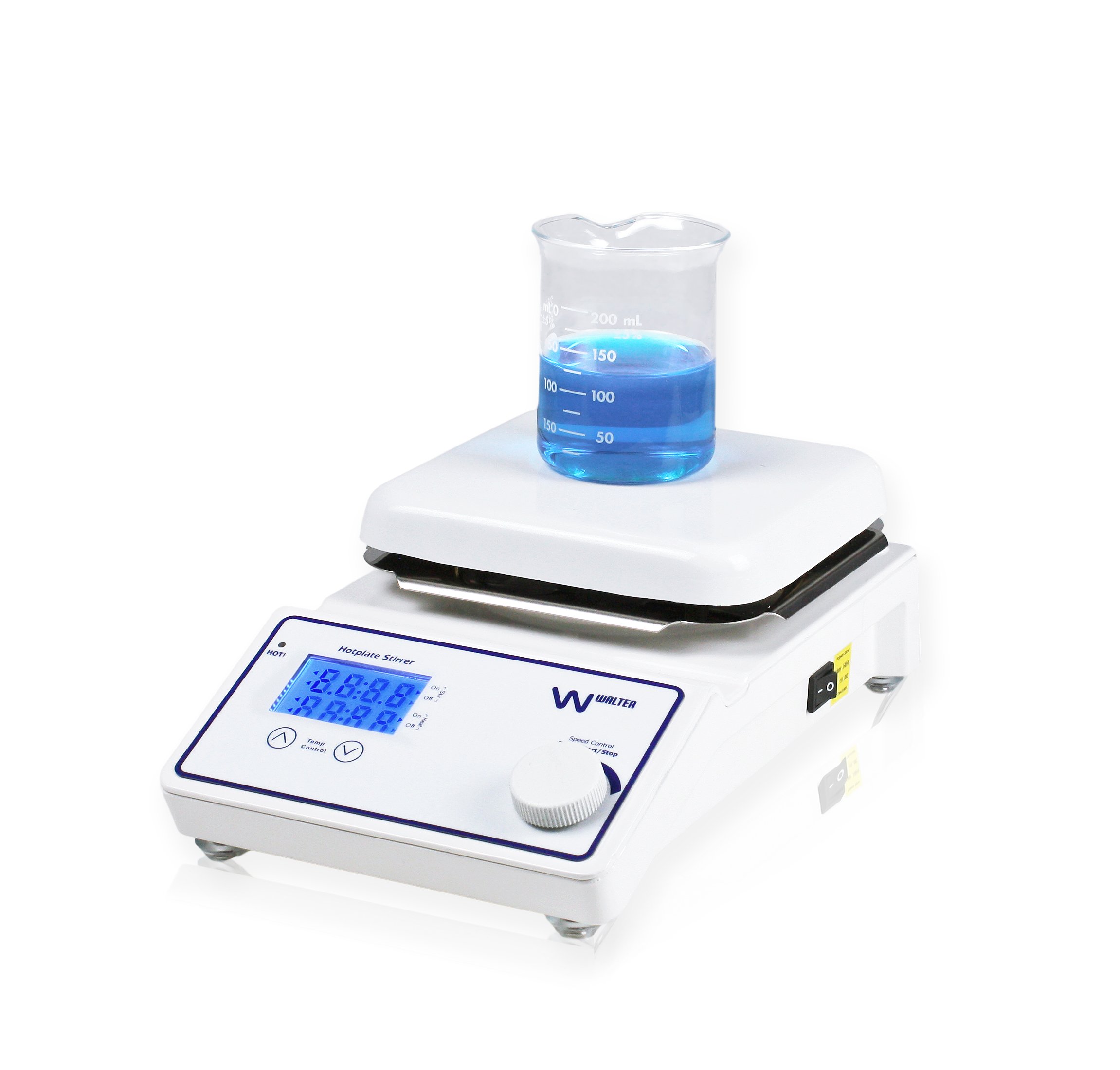 Parco Scientific P1007-HS Digital Hotplate Magnetic Stirrer w/Ambient - 380°C Temperature Range, 6.0" x 6.0" Ceramic Coated Plate, LCD Display, and 2 Magnetic Stir Bars