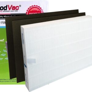 GoodVac Filter Sharp FP-A60UW FP-A80UW Air Purifier Replacement Filter and 2 Carbon Pre-Filters Replaces FZ-A60HFU FZ-A80HFU