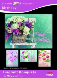 fragrant bouquets - birthday greeting cards - niv scripture - (box of 12)