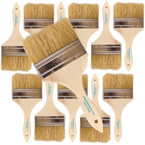 pro grade - chip paint brushes - 12 ea 4 inch chip paint brush light brown