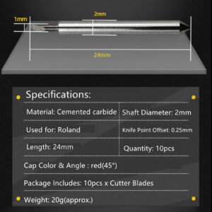 10Pcs Cutting Knife 30/45/60 Degree Plotter Cutter Blades Cemented Carbide GCC Cutter Cutting Plotter Blade Replacement Cutter Blades(60°)