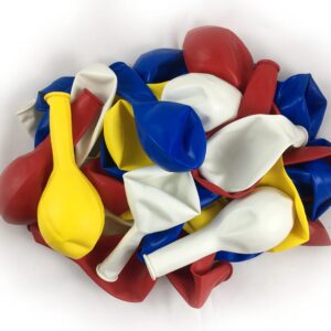 KADBANER White Yellow Red Blue Balloons,100-Pack,12-Inch Latex Balloons