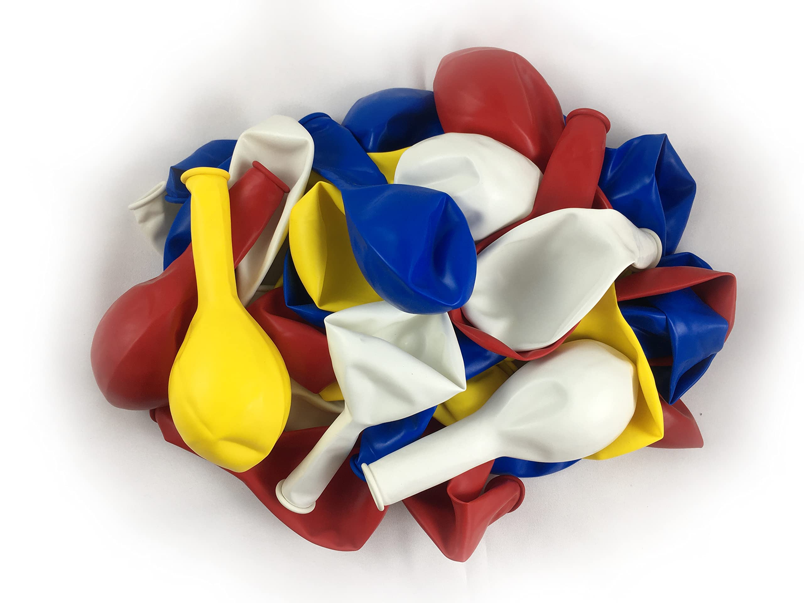 KADBANER White Yellow Red Blue Balloons,100-Pack,12-Inch Latex Balloons