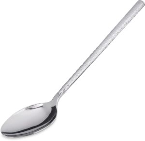 carlisle foodservice products 60200 hammered stainless steel solid serving spoon, 12