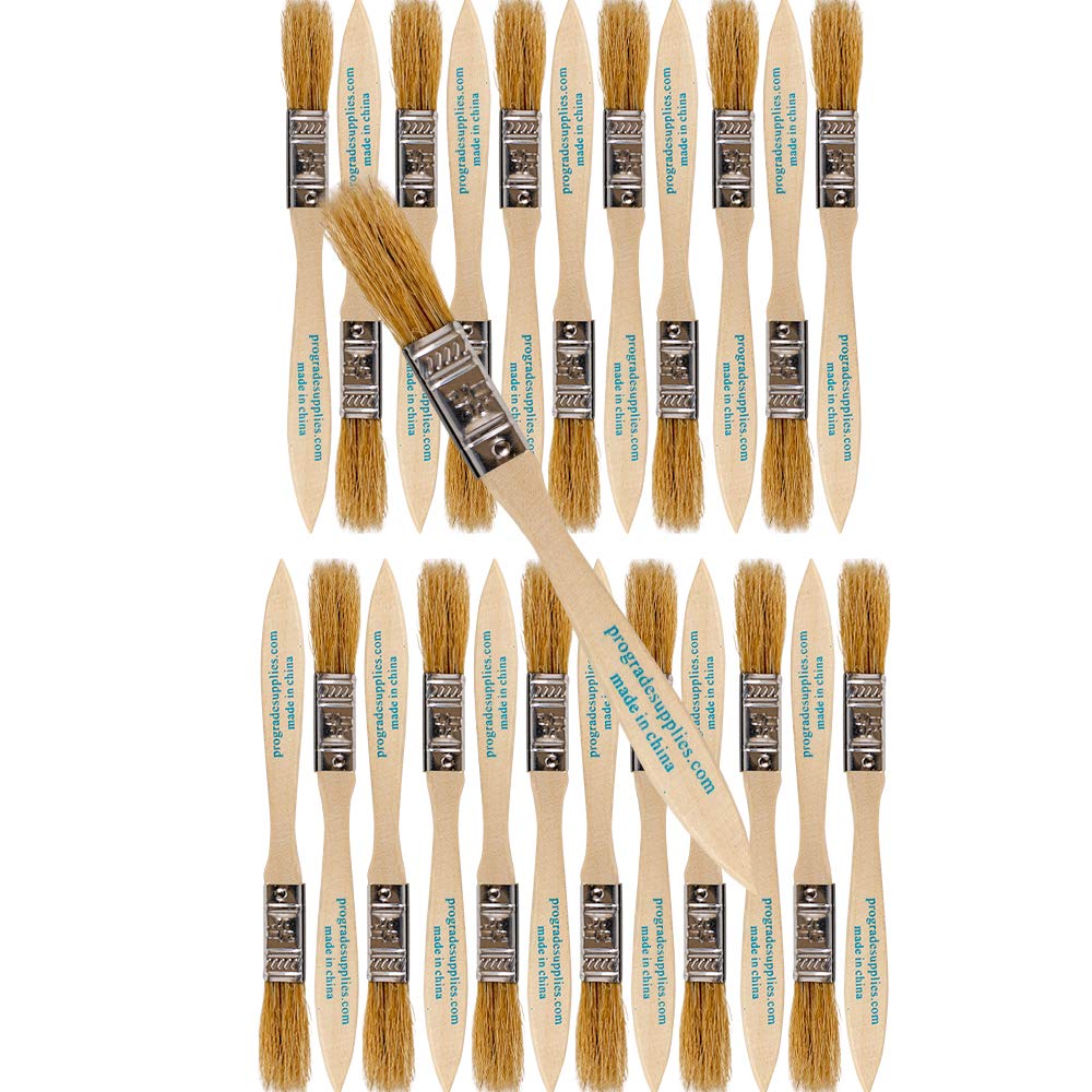 Pro Grade - Chip Paint Brushes - 24 Ea 1/2 Inch Chip Paint Brush Light Brown