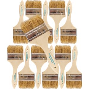 pro grade - chip paint brushes - 12 ea 3 inch chip paint brush light brown