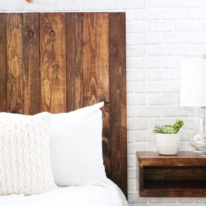 Barn Walls Solid Wood King Size Headboard, Foxy Brown Stain with Smooth Natural Wood Grain Variation, Handcrafted Head Board Wall-Mounted Panels, Rustic Modern Bedroom, Built to Last