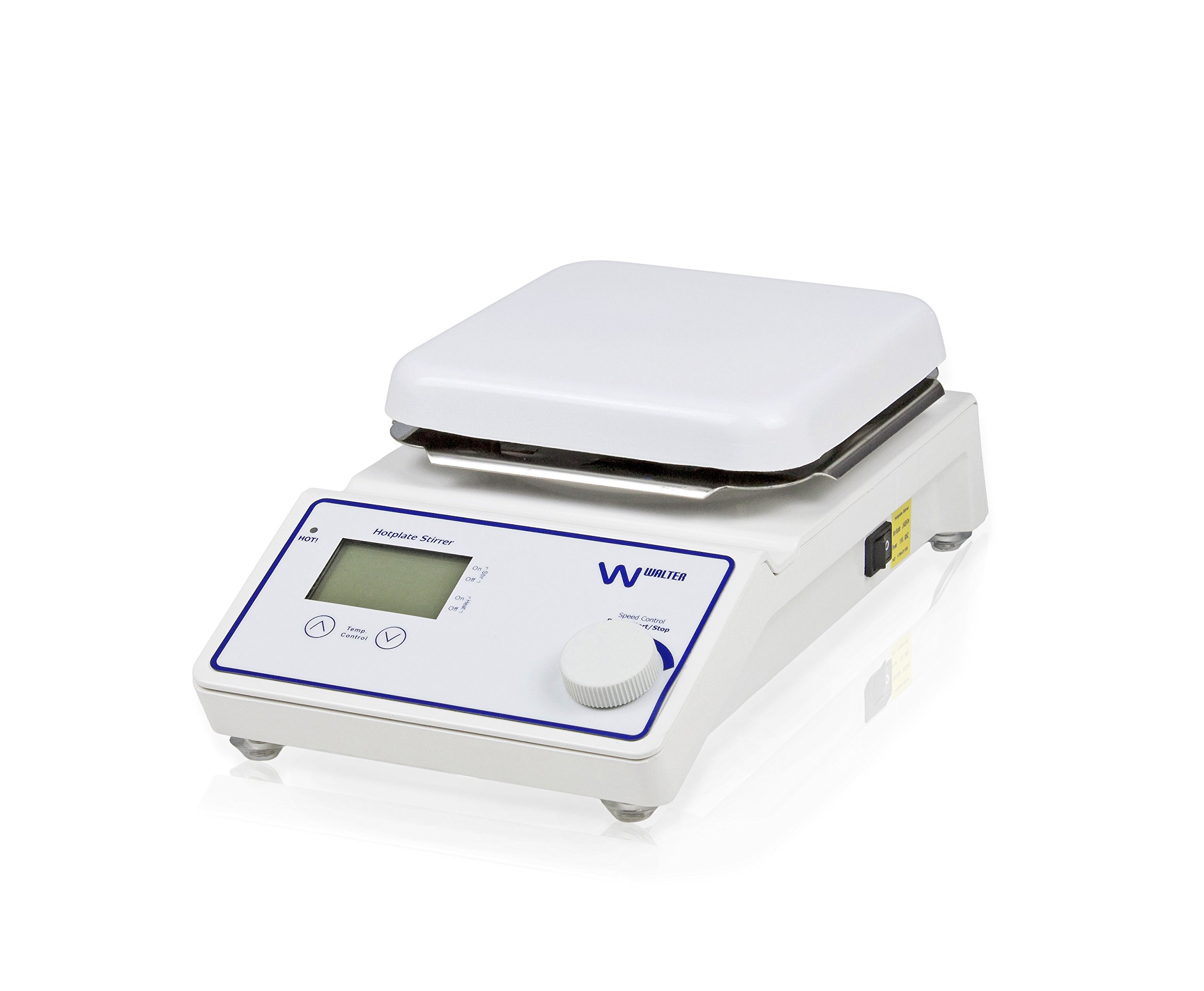 Parco Scientific P1007-HS Digital Hotplate Magnetic Stirrer w/Ambient - 380°C Temperature Range, 6.0" x 6.0" Ceramic Coated Plate, LCD Display, and 2 Magnetic Stir Bars