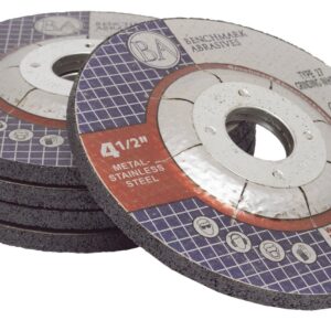 Benchmark Abrasives Grinder Cut Off Wheels 4 1/2 Inch Aluminum Oxide Depressed Center Thin Type 27 for Metals, .045" Thick 7/8" Arbor, Angle Grinder Cutting Disc, Grinding Cutting Wheel - 15 Pack