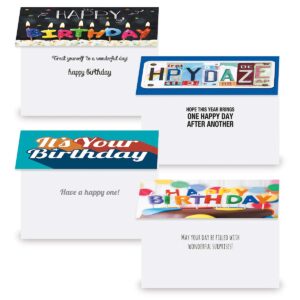 Mega Birthday Greeting Card Value Pack - Set of 40 (20 Designs), Large 5" x 7", Birthday Cards with Sentiments Inside, White Envelopes