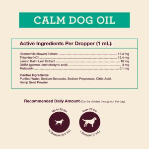 Hemp Well Calm Dog Oil Relieves Anxiety, Calms and Relaxes Your Dog, Aids in Stress Relief and Behavioral Issues, Organically Sourced (2 Ounces) - Dog Melatonin and Hemp for Small and Large Dogs