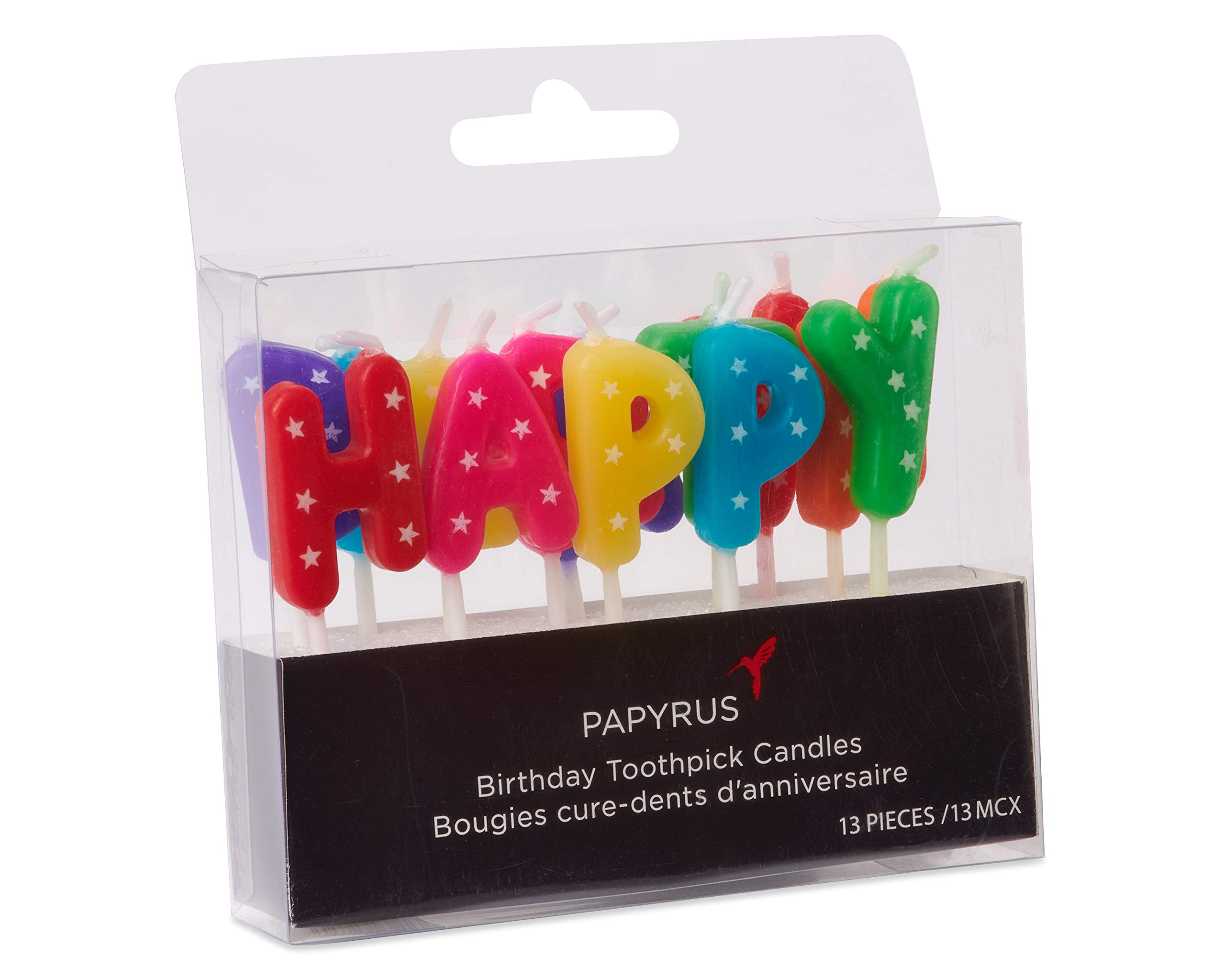 Papyrus Birthday Candles, Happy Birthday Toothpicks (13-Count)