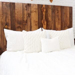 Barn Walls Solid Wood King Size Headboard, Foxy Brown Stain with Smooth Natural Wood Grain Variation, Handcrafted Head Board Wall-Mounted Panels, Rustic Modern Bedroom, Built to Last