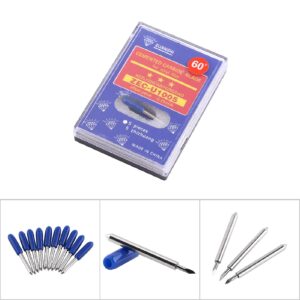 10Pcs Cutting Knife 30/45/60 Degree Plotter Cutter Blades Cemented Carbide GCC Cutter Cutting Plotter Blade Replacement Cutter Blades(60°)