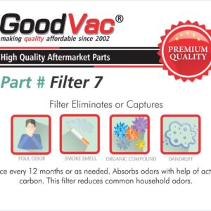 GoodVac Filter Sharp FP-A60UW FP-A80UW Air Purifier Replacement Filter and 2 Carbon Pre-Filters Replaces FZ-A60HFU FZ-A80HFU