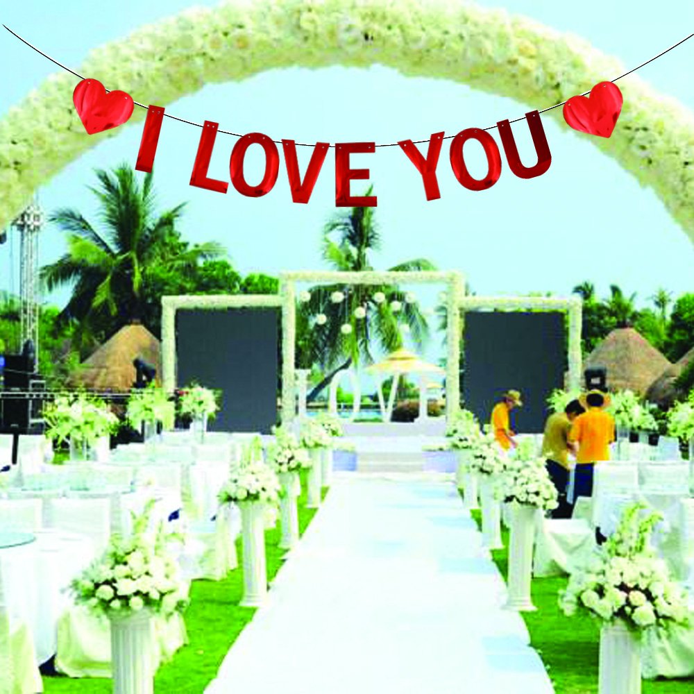 CODE FLORIST I LOVE YOU Banner,Valentine's Day Proposal Birthday Courtship Wedding Anniversary Bridal Party Decorations