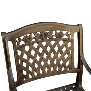 Oakland Living Rose Outdoor Aluminum Dining Chair, Bronze