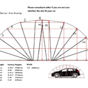 ikuby Super Sturdy Carport - Car Shelter - Heavy Duty Portable Lockable Carport Protecting Auto from All Weathers (Large-Car-Shelter-Size)…