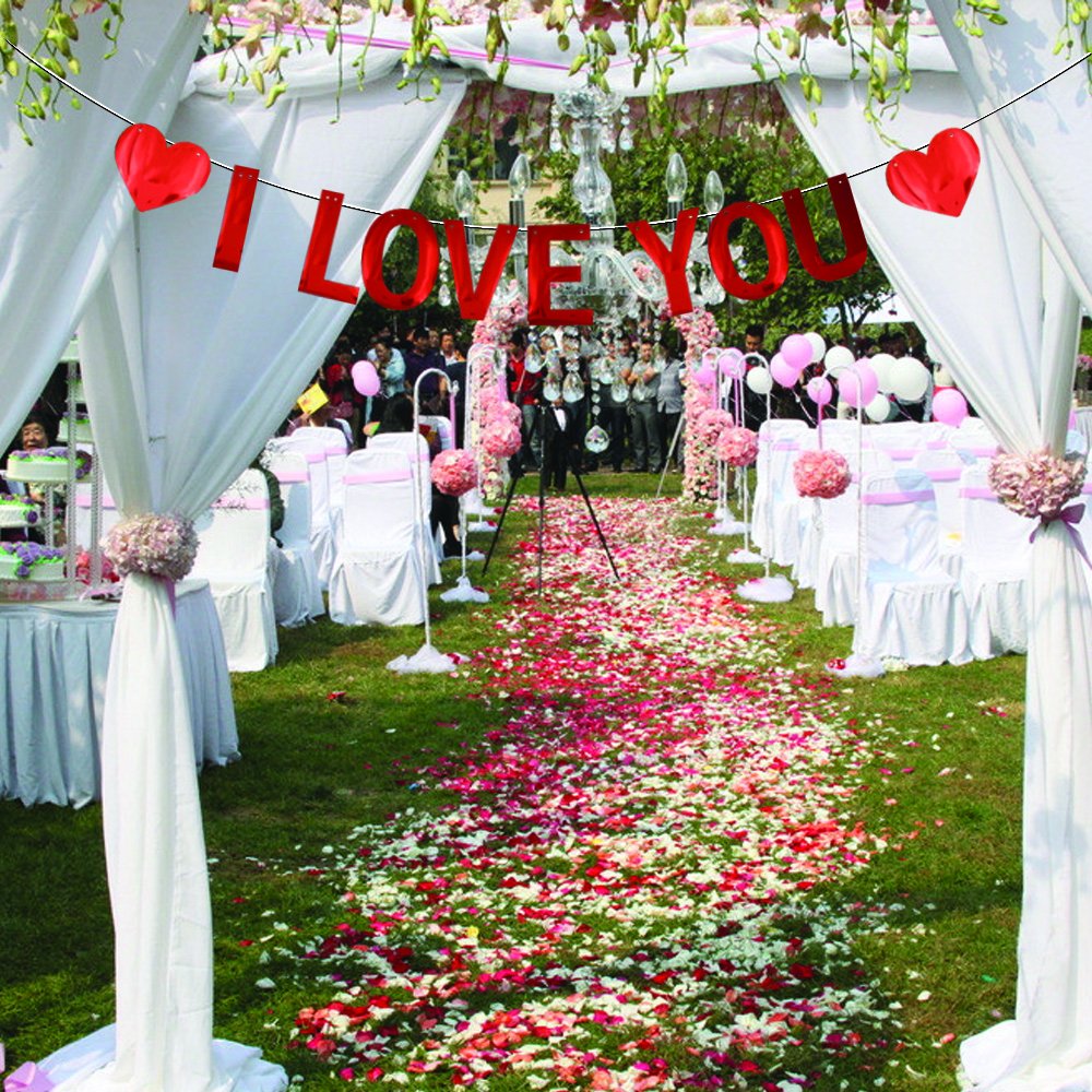 CODE FLORIST I LOVE YOU Banner,Valentine's Day Proposal Birthday Courtship Wedding Anniversary Bridal Party Decorations