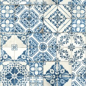 roommates rmk11083wp blue mediterranian tile peel and stick wallpaper 20.5" x 16.5 feet