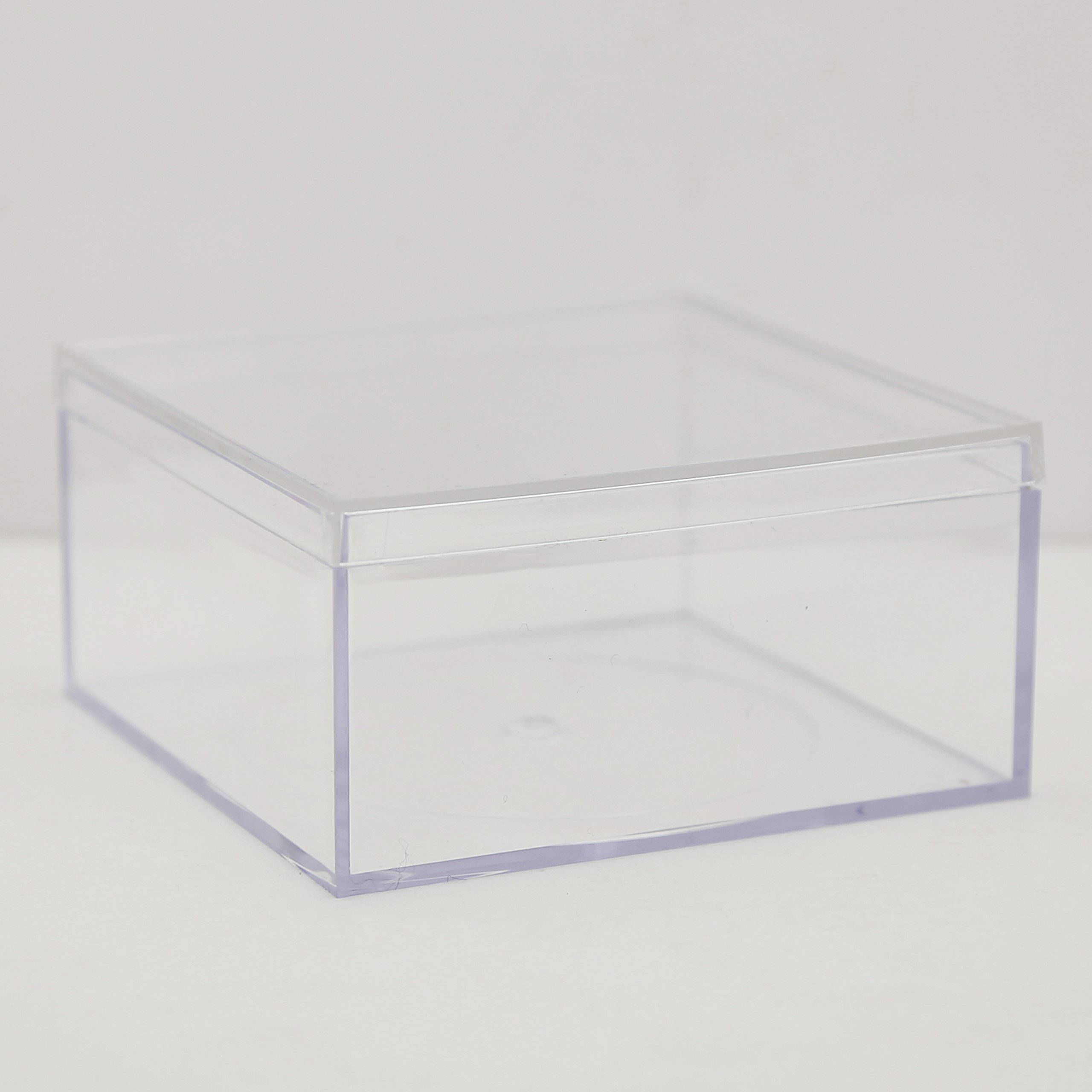 Clear Plastic Box - 4" Square X 2" Tall - 6 Boxes Per Pack