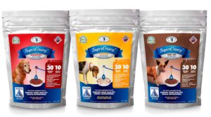 supergravy original trio- 30-scoop bags- natural dog food gravy topper - hydration broth food mix - human grade – kibble seasoning for picky eaters – gluten free grain free total 90 scoops