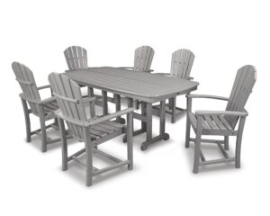 polywood® palm coast dining set, slate grey