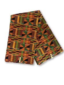 african kente print #1- serengeti fabric (1 yard) kente african print fabric cotton 44" wide head wrap head tie scarf choir african dance black history month african american men women kids