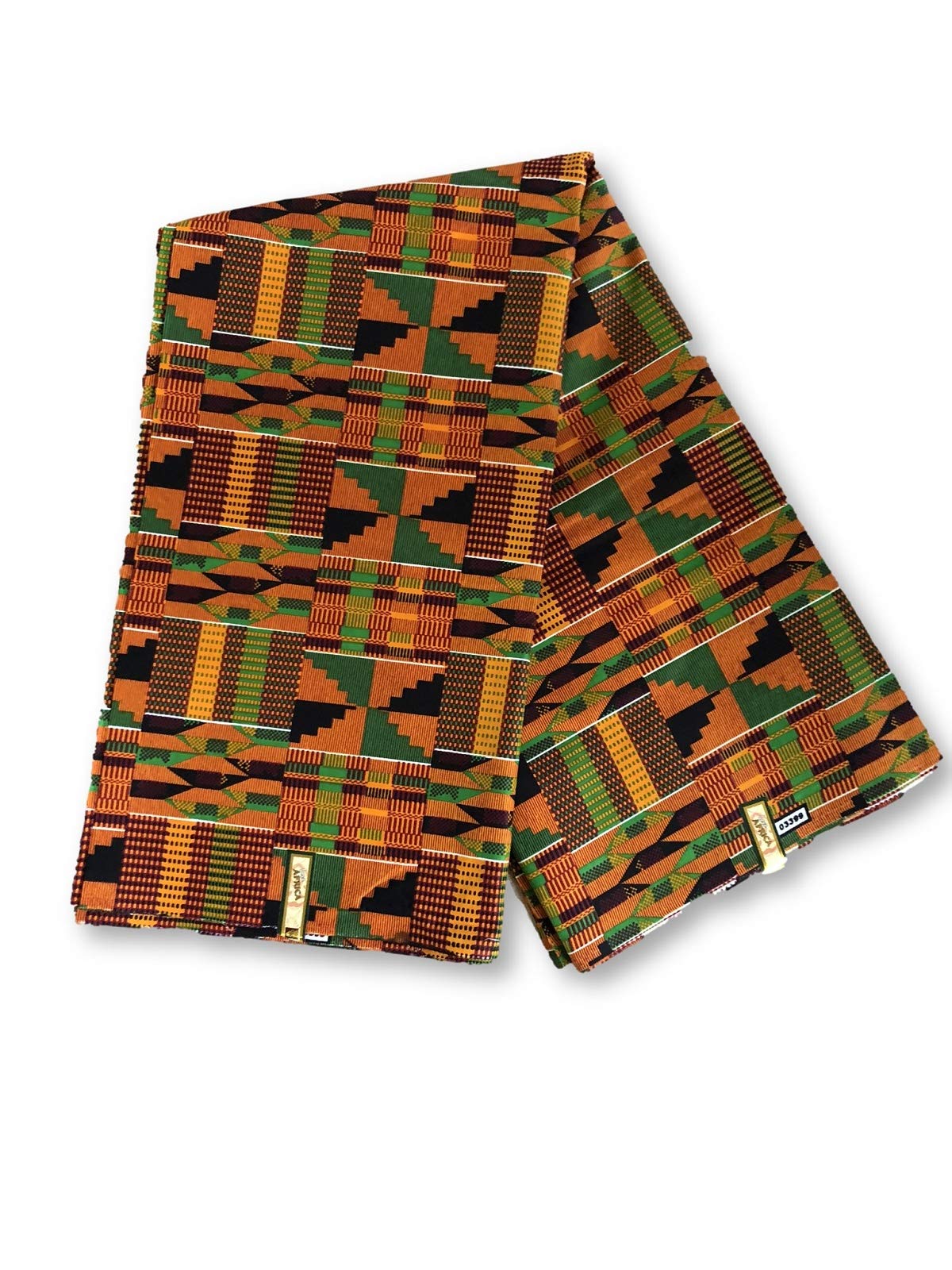 African Kente Print #1- Serengeti Fabric (1 Yard) Kente African Print Fabric Cotton 44" Wide Head wrap Head tie Scarf Choir African Dance Black History Month African American Men Women Kids