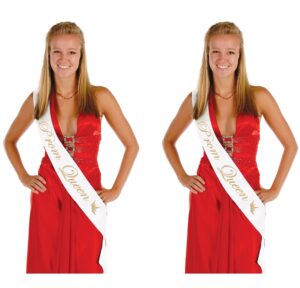 prom queen satin sash pack of 2