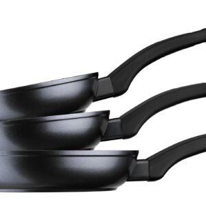 Monix Martin berasategui Forged Aluminium Frying Pans, Set of 3, Black, 26 cm, Pack of 3