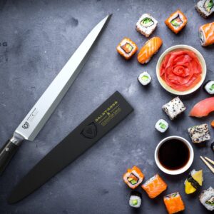 Dalstrong Yanagiba Knife - 10.5 inch Sushi Knife - Gladiator Series Elite - Forged German High Carbon Steel - Black G10 Handle Kitchen Knife - Asian Vegetable Knife - Sheath Included - NSF Certified