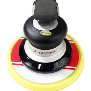 AirVANTAGE Industrial Grade Random Orbital Air Sander Non-Vacuum With Low-Profile Pad, 1/4 in. NPT Air Inlet (6": 3/32- Hook & Loop)