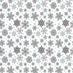 Ambesonne Snowflake Duvet Cover Set, Lace Style Arrangement of Snowflakes Winter Season Christmas Illustration, Decorative 3 Piece Bedding Set with 2 Pillow Shams, King Size, Blue Black White