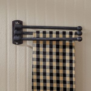 Park Designs 3 Prong Black Wood Towel Rack