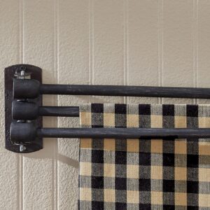 Park Designs 3 Prong Black Wood Towel Rack