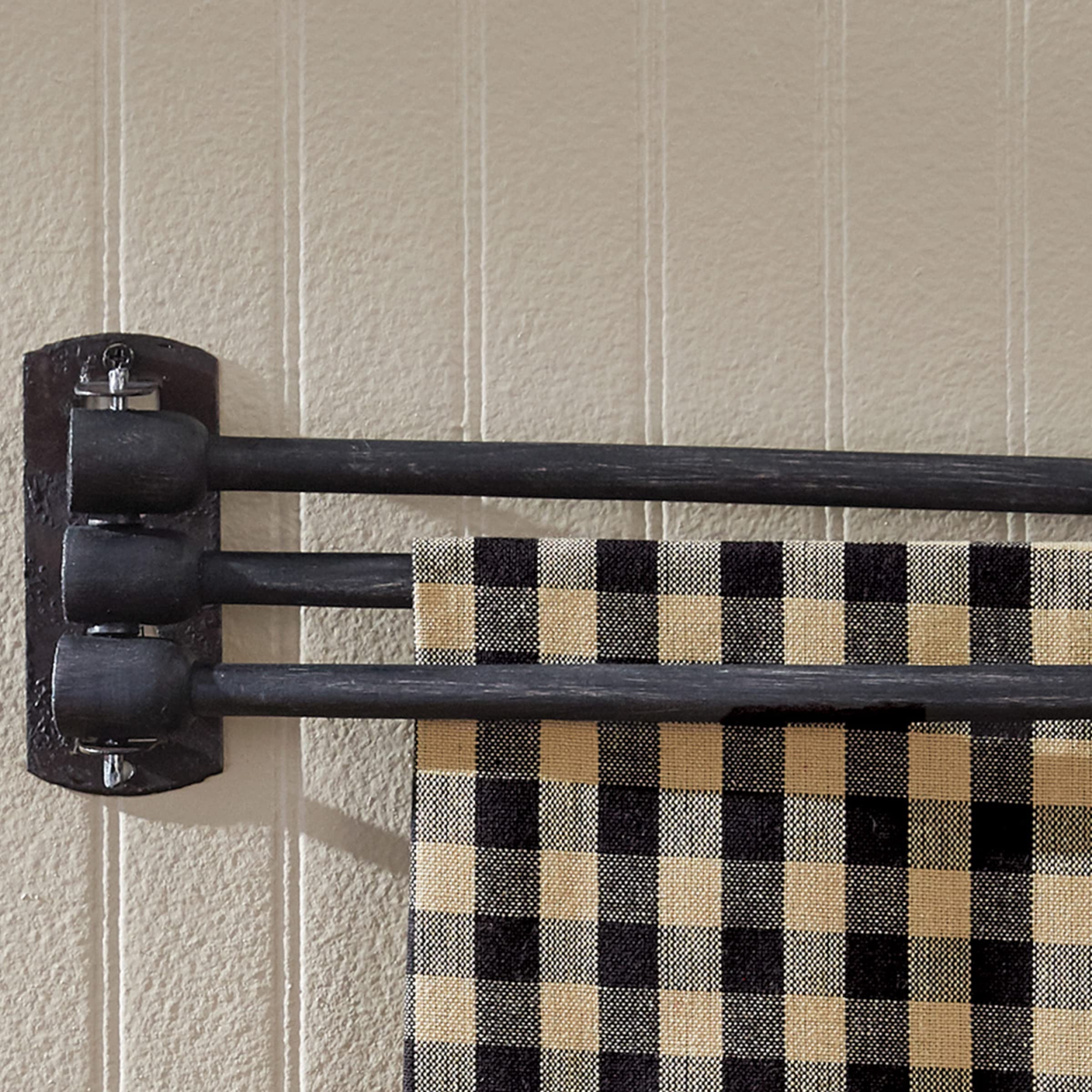 Park Designs 3 Prong Black Wood Towel Rack